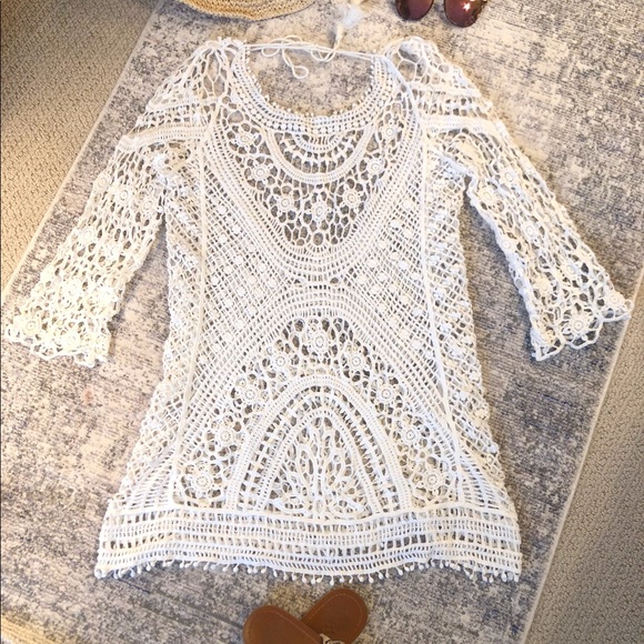 JEASONA | Swim | Jeasona White Crochet Lace Bathing Suit Coverup | Poshmark